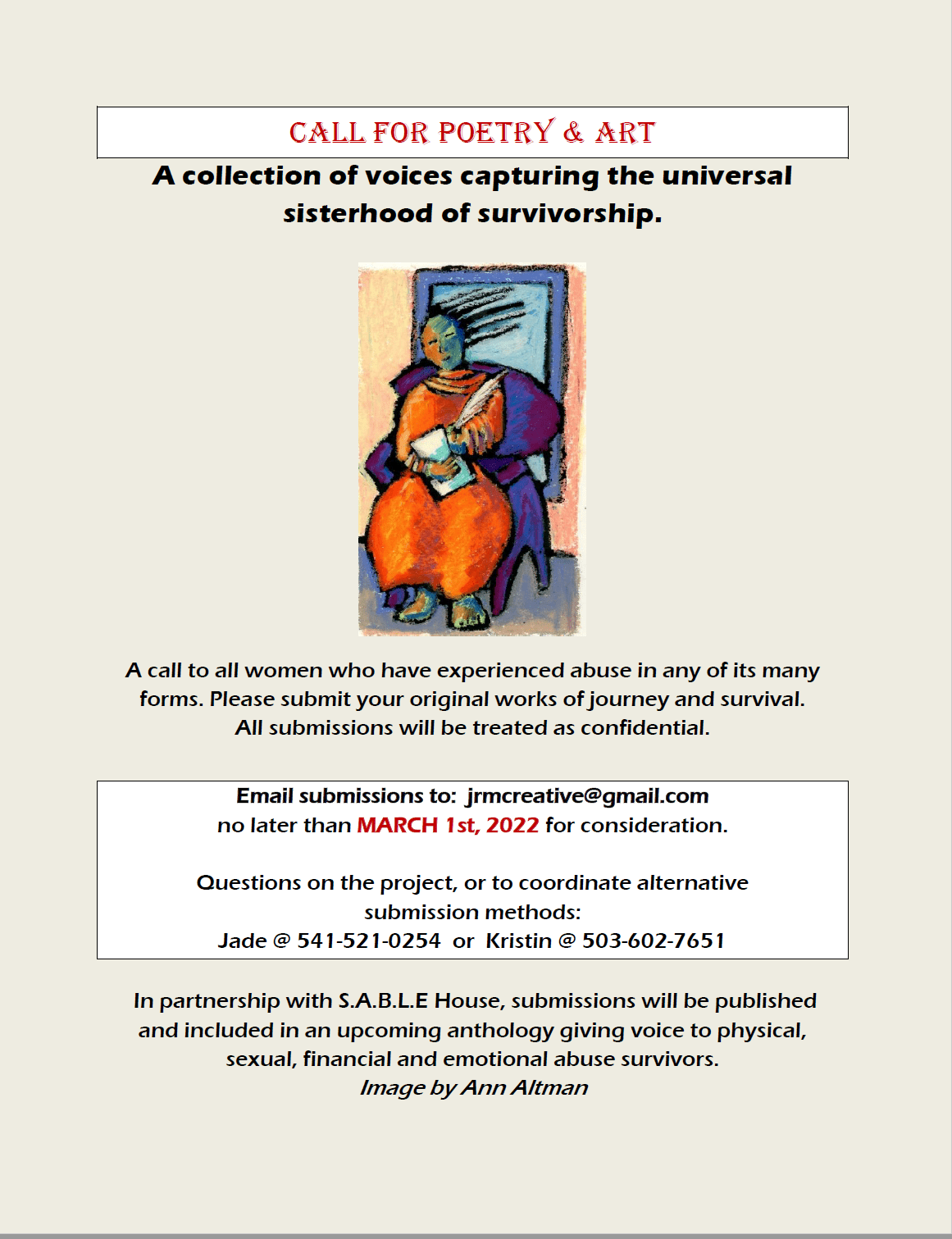Call for Submissions: A Collection of Voices Capturing the Universal ...